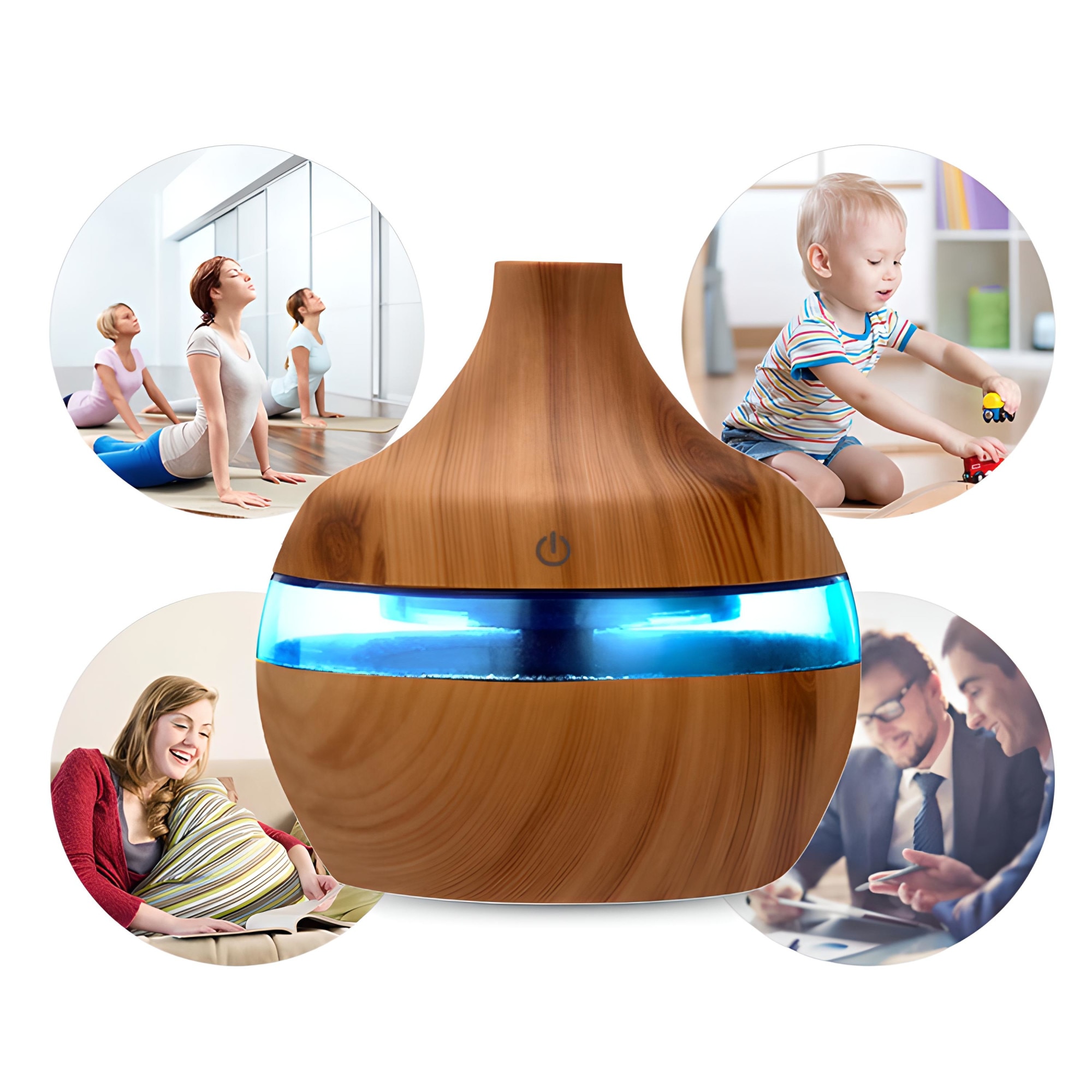 Retoo Ultrahangos aromaterápiás diffúzor és párásító, LED, 7 szín, 300 ...