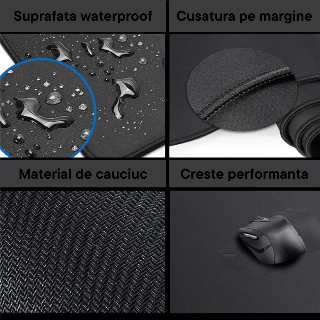 Mousepad gaming liquid alb-negru XXL 90x40 cm - eMAG.ro