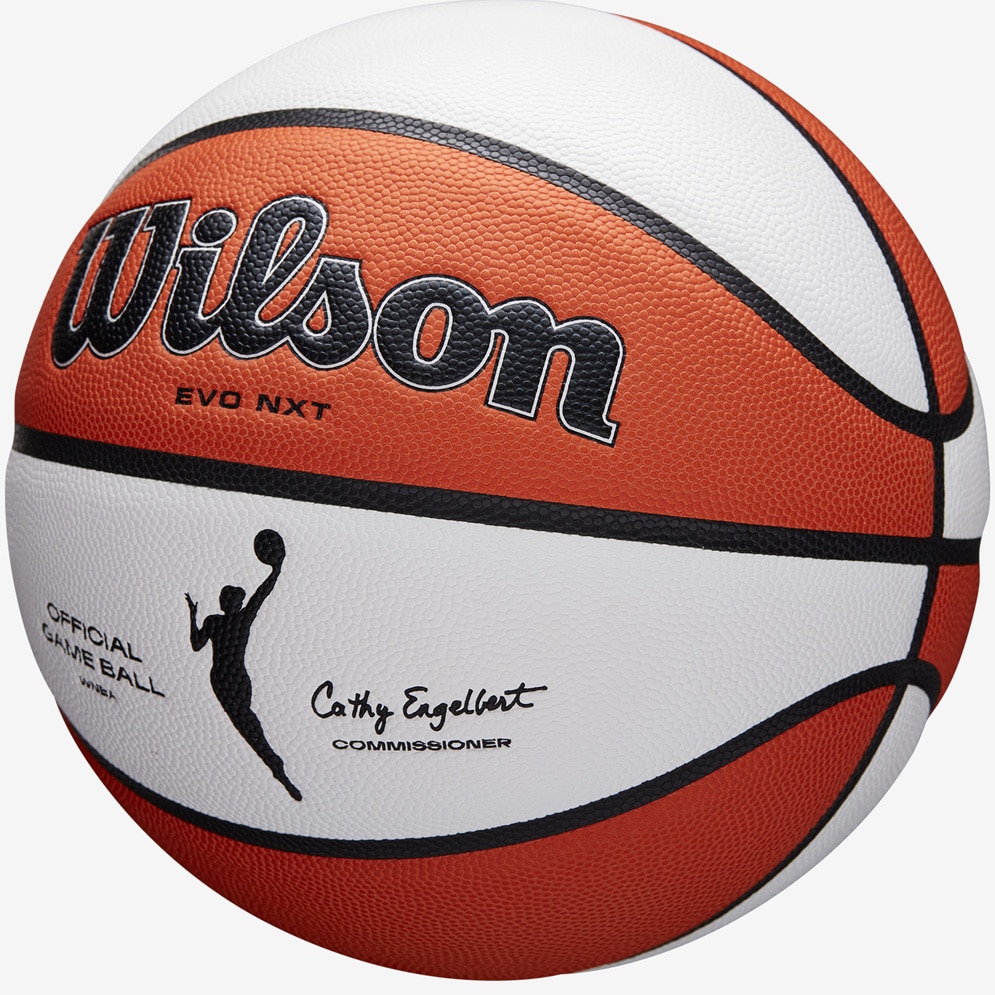 Minge baschet Wilson WNBA OFFICIAL GAME BALL, marime 6, alb/portocaliu ...