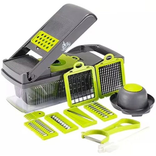 Tocator de legume, Multifunctional, 14 in 1, lame din otel inoxidabil ...