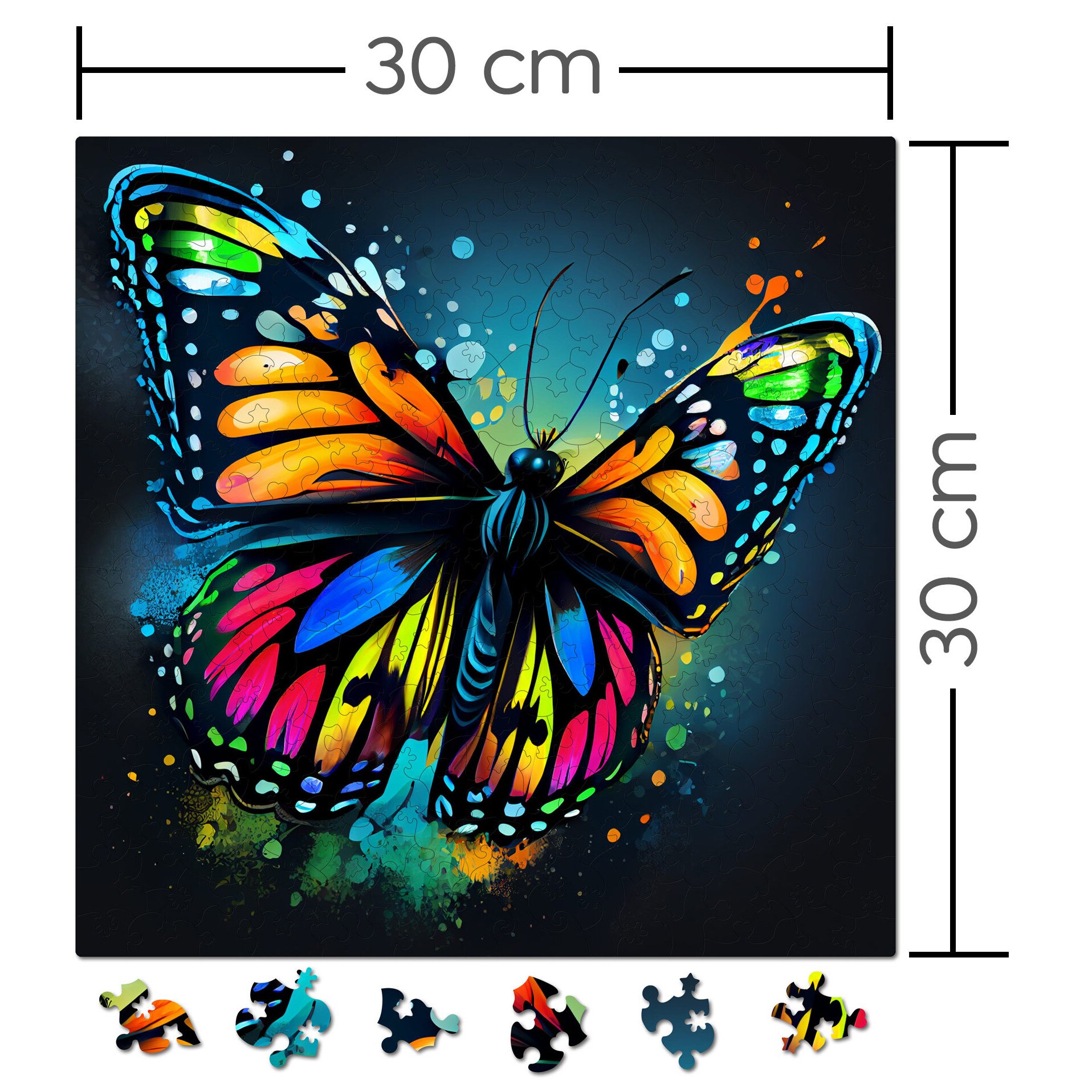 Puzzle din lemn, Fluture, 200 piese, 30 x 30 cm - eMAG.ro