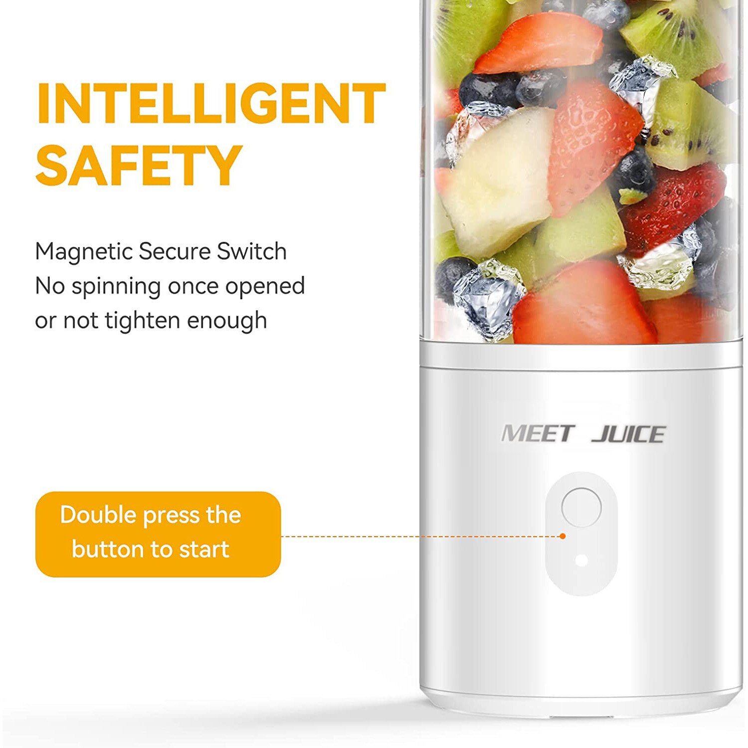 Mini Blender Electric Giftry®, Portabil/Multifunctional, Wireless, Capacitate 500 ml, Baterie ...