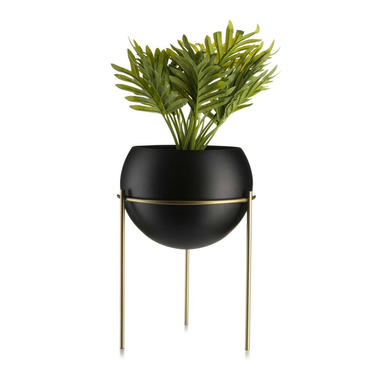 Ghiveci, HowHomely, 25 cm, Negru/Auriu - eMAG.ro