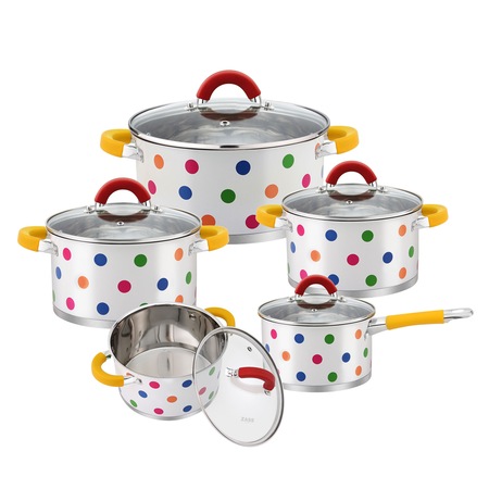 Set oale inox cu capac 10 piese Zass Gourmet ZG-SCS 02, Multicolor ...