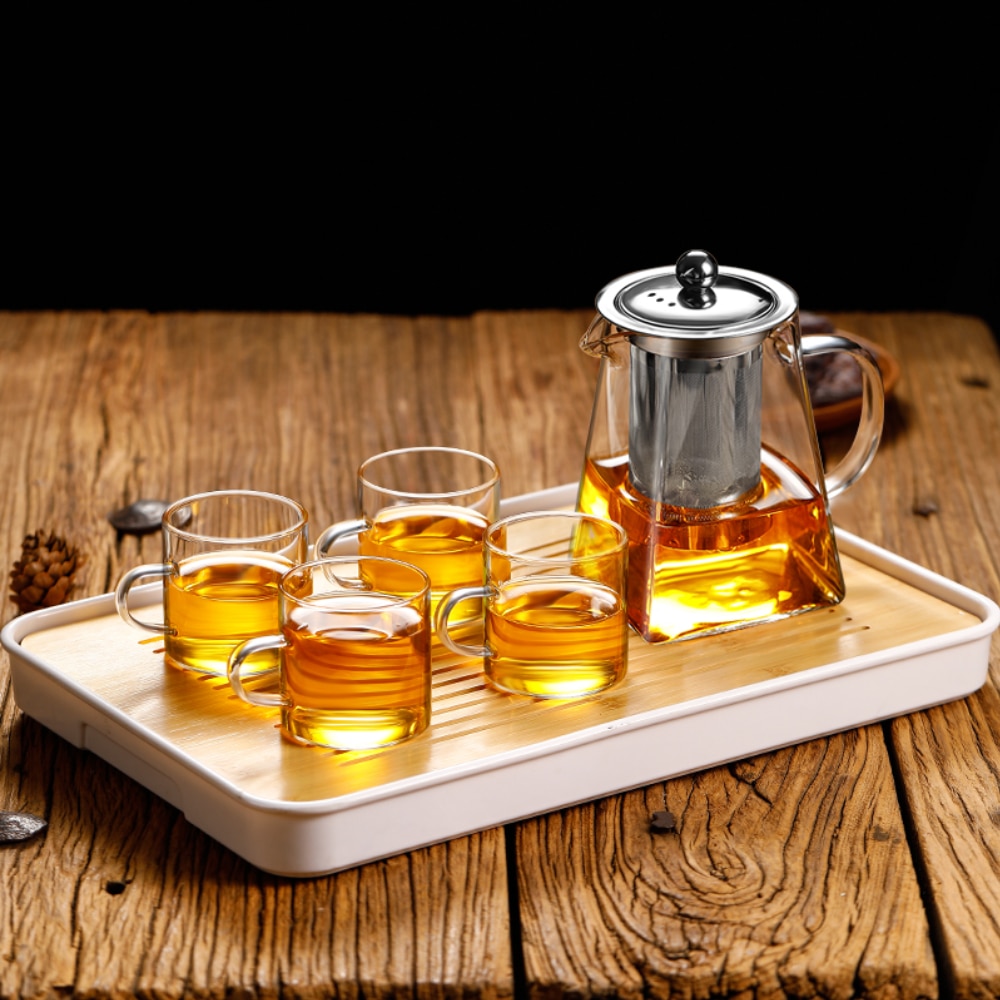 Ceainic cu infuzor, Sticla, 350 ml, recipient pentru ceai/cafea ...