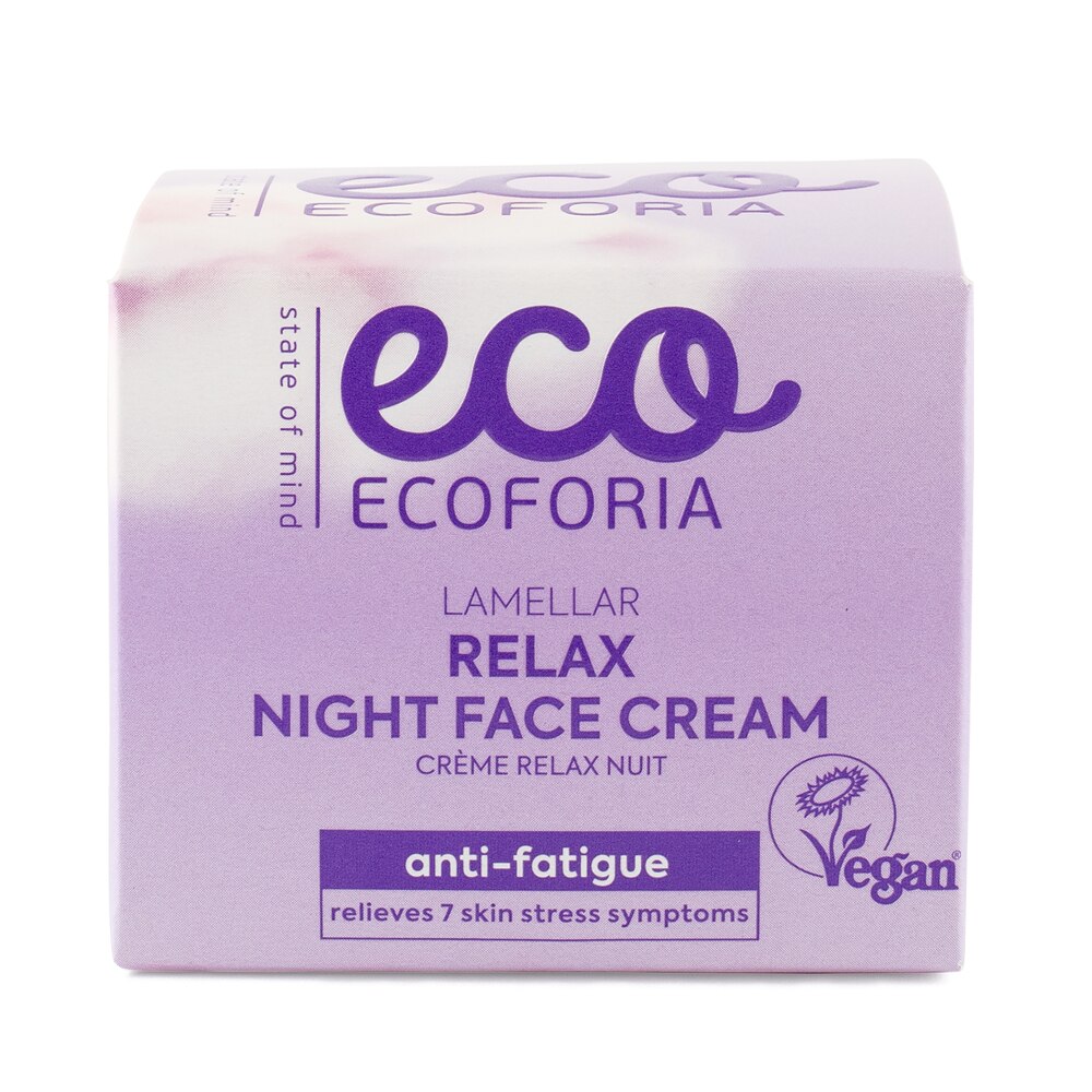 Crema de noapte cu efect relaxant pentru fata Ecoforia Lavender Clouds ...