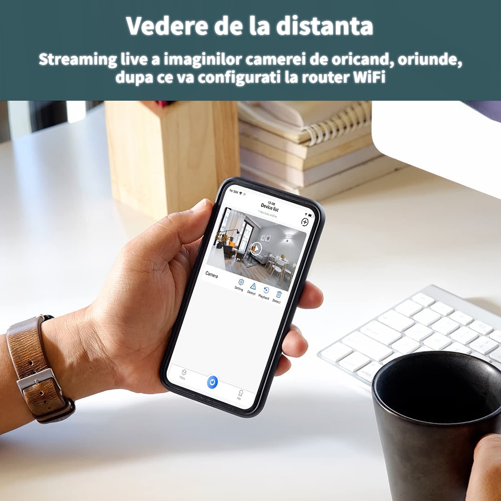 Incarcator USB cu camera spion, Full HD, Sensor de miscare, WiFi ...