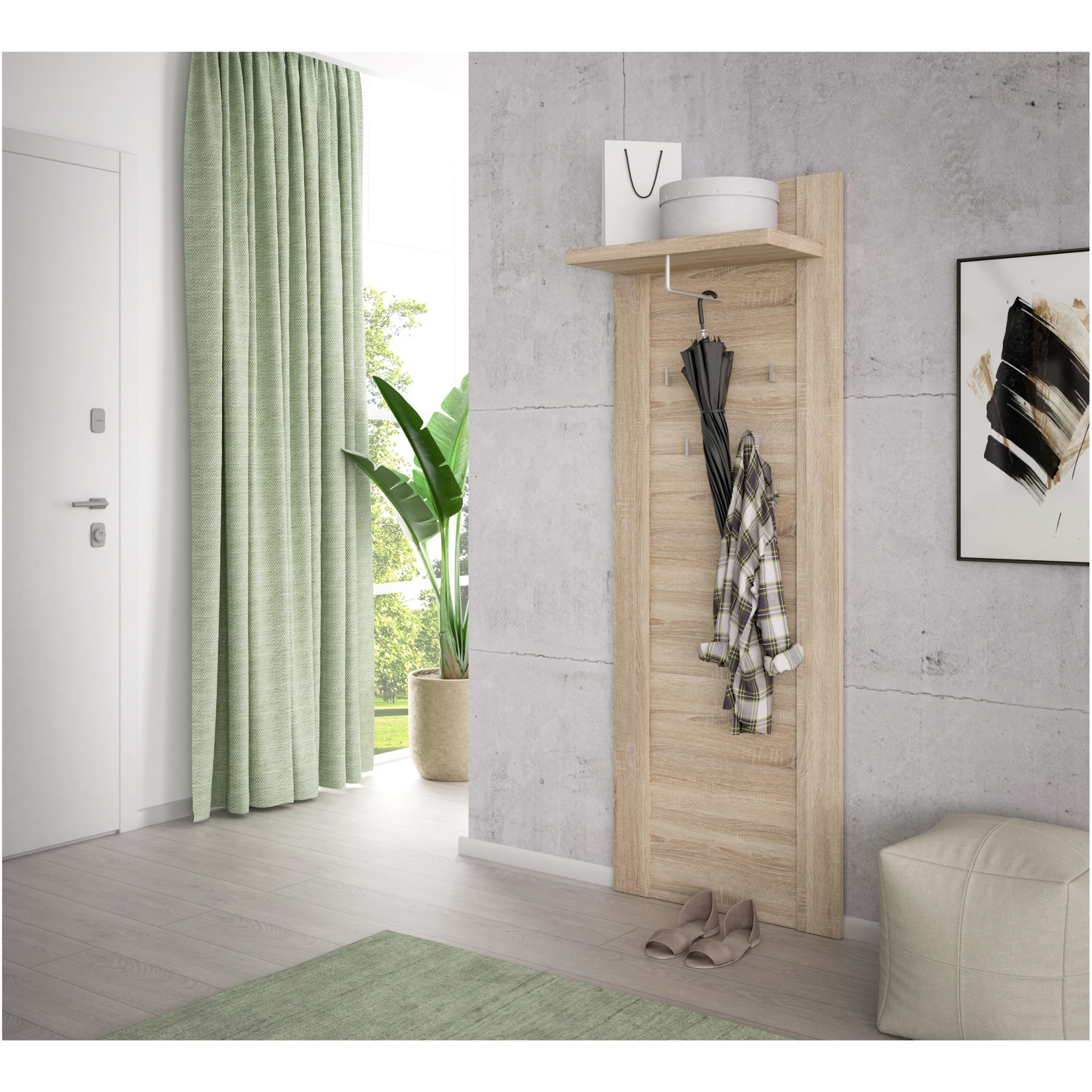 Cuier hol Forte Calpe, dimensiuni 69.2x 31.8x 194.2, stejar Sonoma ...