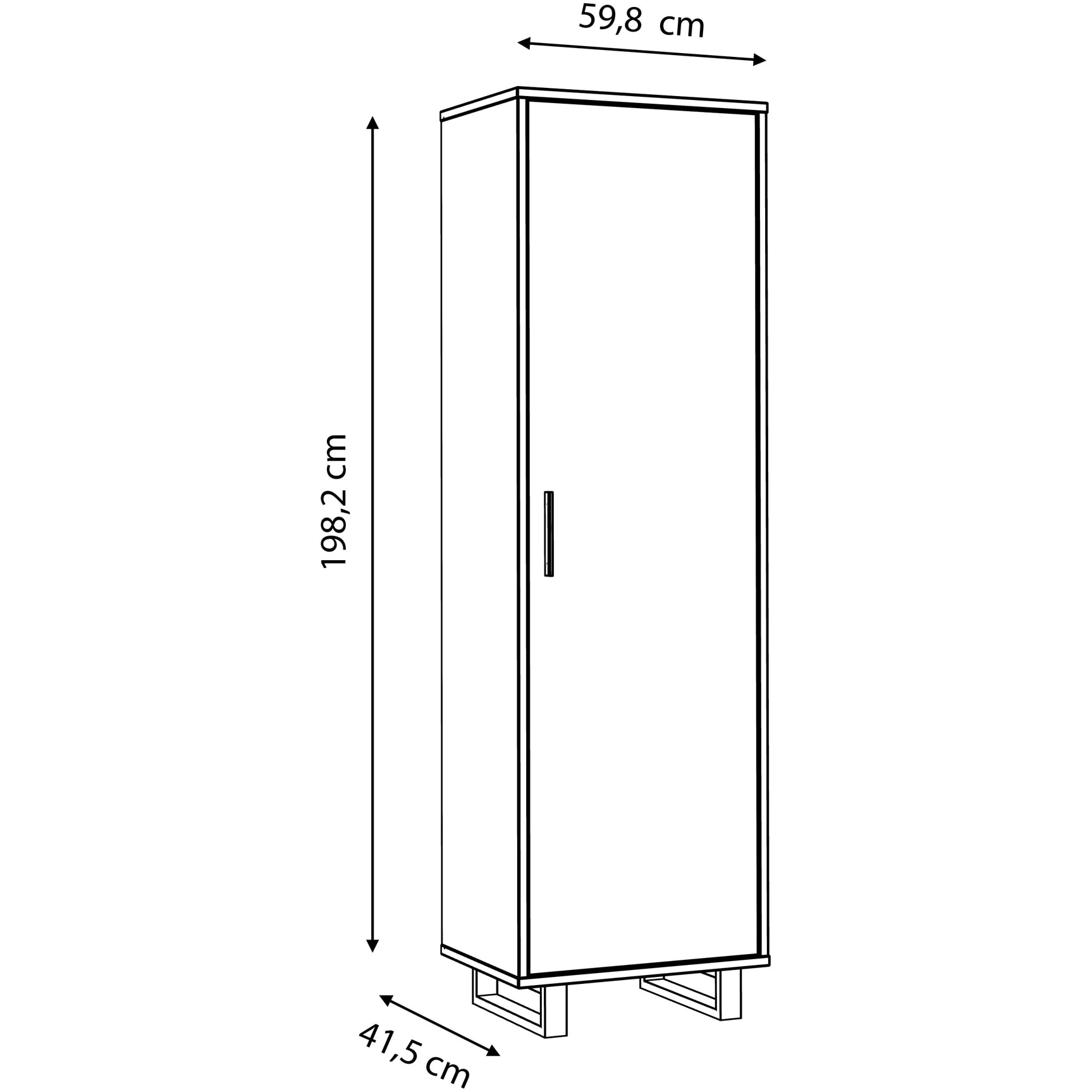 Dulap hol Forte Maracay, dimensiuni 59.8x 41.5x 198.2, stejar Artisan ...
