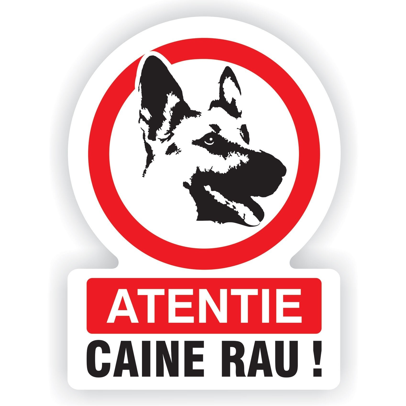 Sticker avertizare, Caine rau, 20x30 - eMAG.ro
