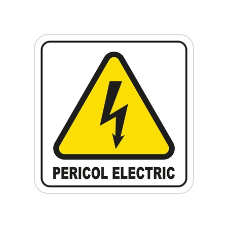Set stickere avertizare, Pericol electric, 12X12 cm, 4 buc - eMAG.ro
