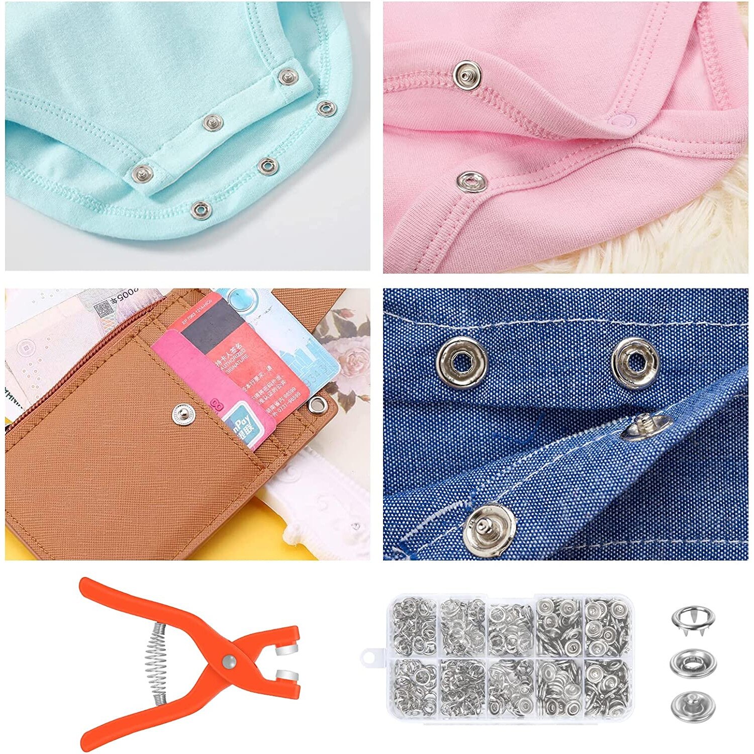 Set Cleste pentru fixare rapida Salestore.ro®, cu capse si Cutie pentru ...