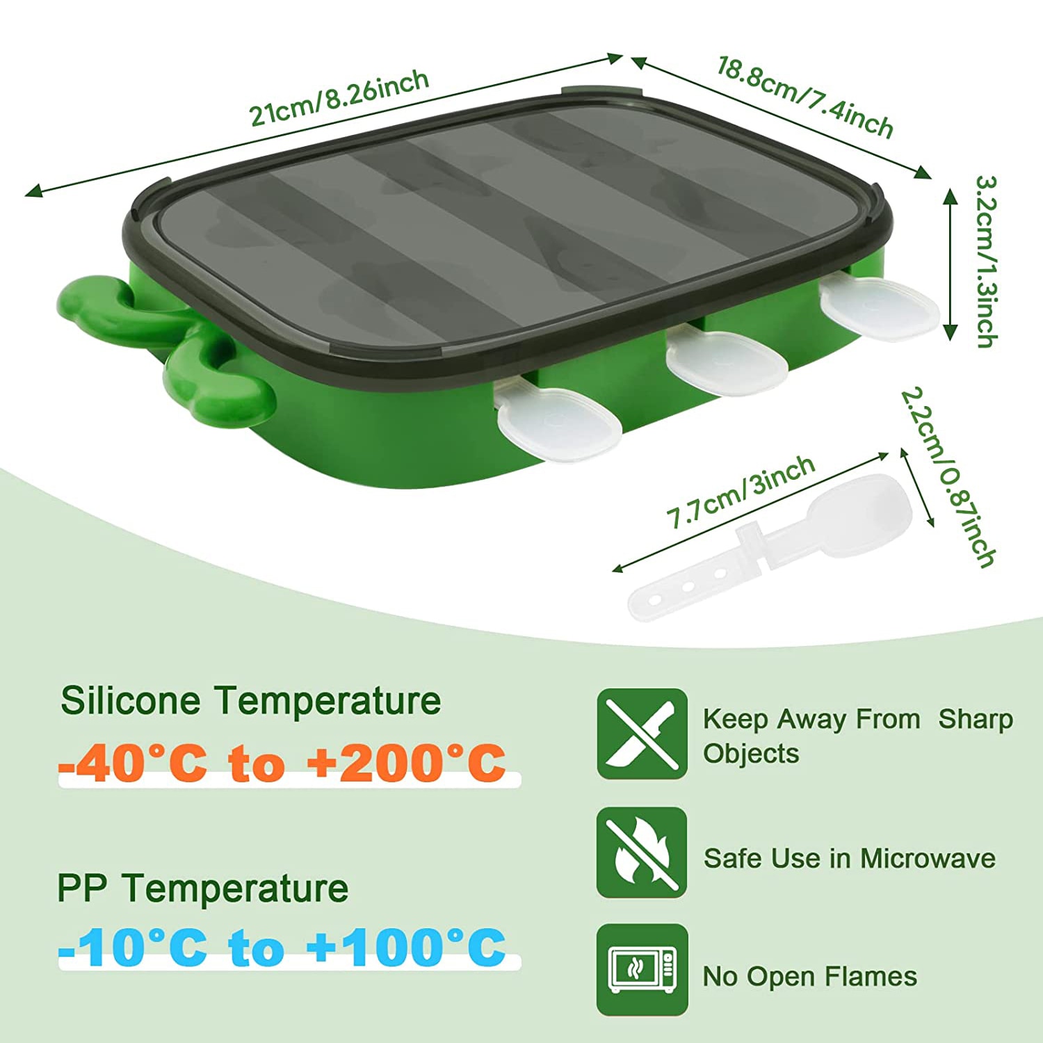 Forme DIY pentru inghetata, Silicon, Verde - eMAG.ro