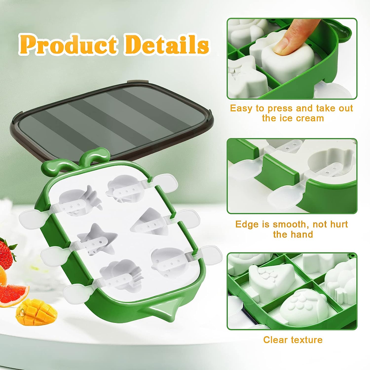 Forme DIY pentru inghetata, Silicon, Verde - eMAG.ro