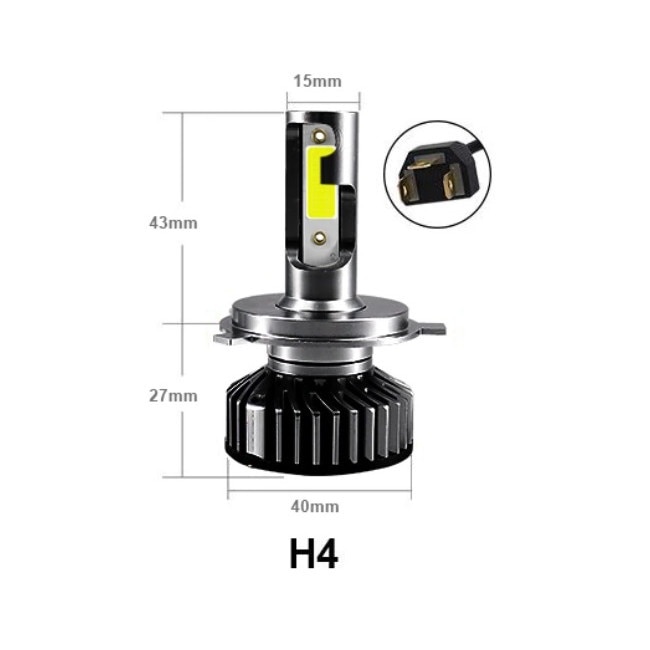 Set Becuri Auto H4 LED CANBUS, F2, 10000lm 12V 24V 72W - eMAG.ro