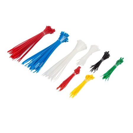 Set 300 coliere din plastic pentru organizarea cablurilor, dimensiuni 2 ...