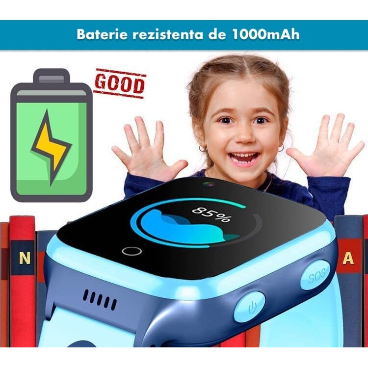 Ceas smartwatch copii GPS 4G, Merkie® K9, cu localizare GPS, WIFI ...