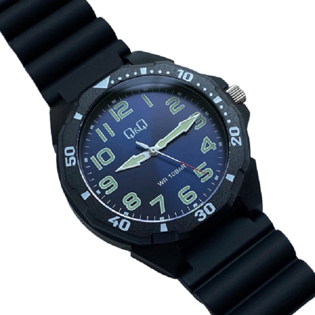 Ceas barbatesc VS44, cadran albastru, diametru 44 mm, rezistent la apa ...