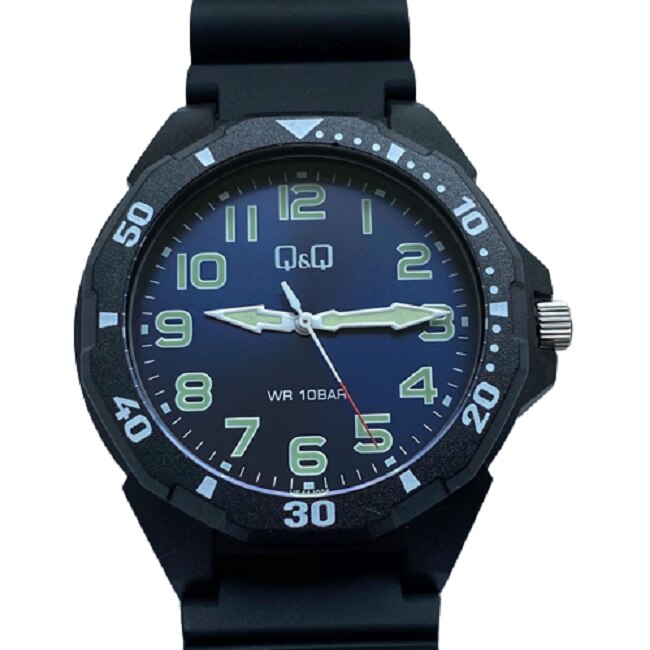 Ceas barbatesc VS44, cadran albastru, diametru 44 mm, rezistent la apa ...