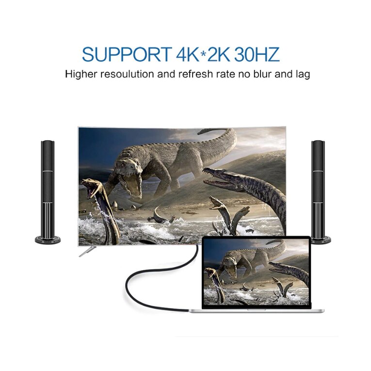 Cablu video, HDMI/USB Type-C, 4K, 2m, compatibil laptop, telefon, Tv ...