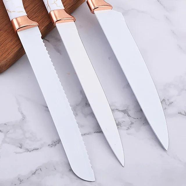 Set de cutite bucatar 7 piese din otel inoxidabil, pentru feliere ...