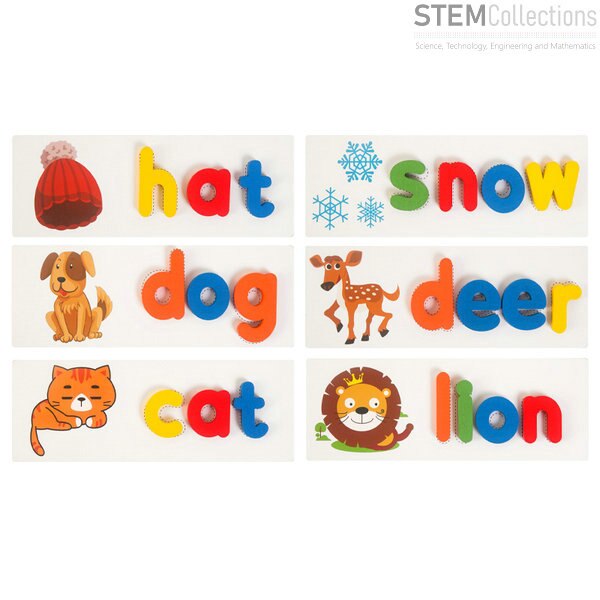 Puzzle de cuvinte de ortografie din lemn, jucarie de educatie ...