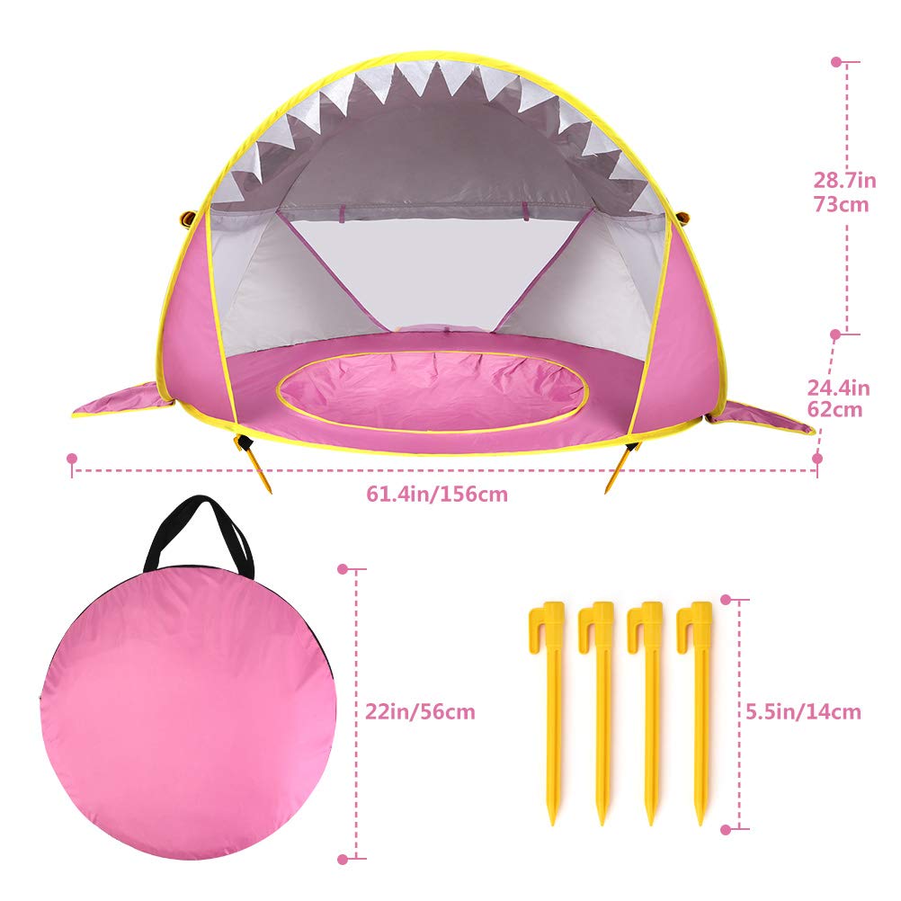 Cort de plaja portabi, impermeabil, pentru bebelusi, cu piscina ...