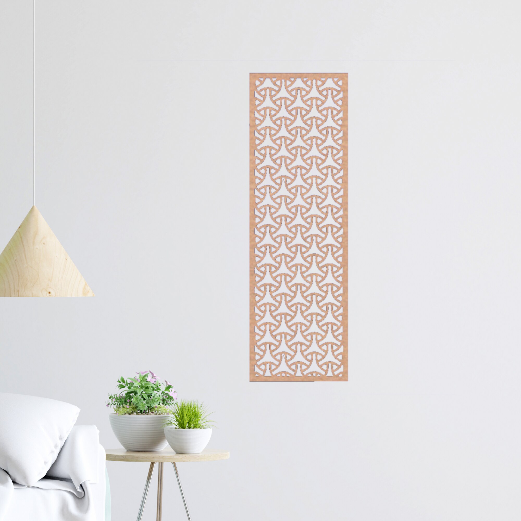 Panou decorativ traforat, mdf natur, Mos174, 150 x 48 cm, 6 mm - eMAG.ro