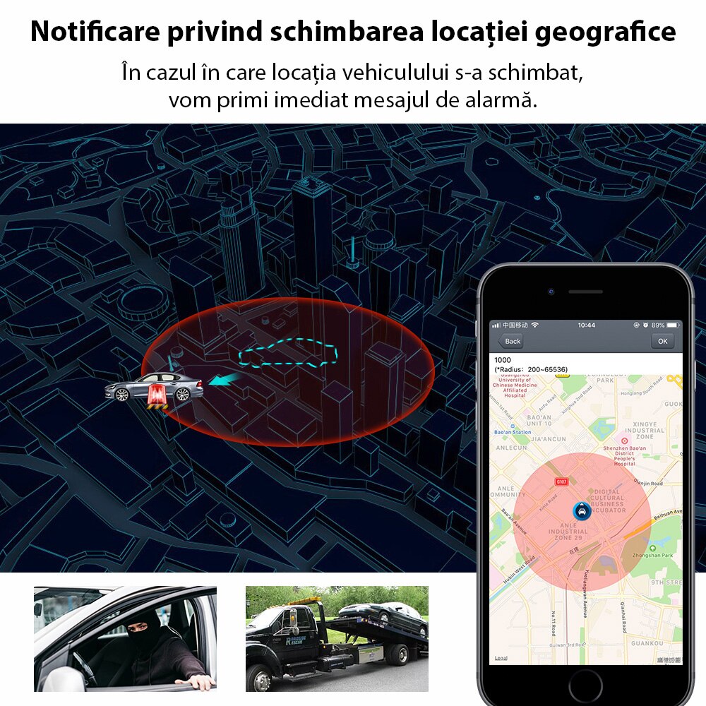 GPS tracker magnetic cu SIM card, comenzi prin SMS, cu microfon ...