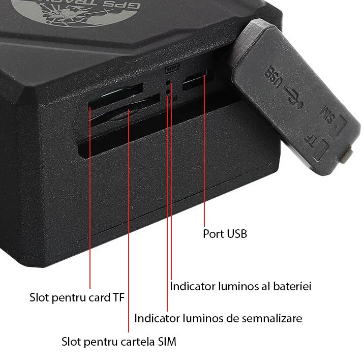 GPS tracker magnetic cu SIM card, comenzi prin SMS, cu microfon ...