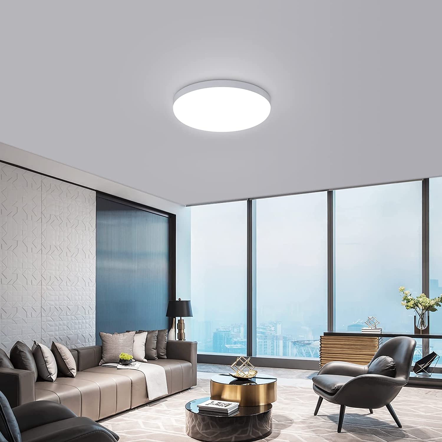 Plafoniera Cu LED, Comely, Plastic, 220v, 32w, Rotund, Diametru 25 cm ...