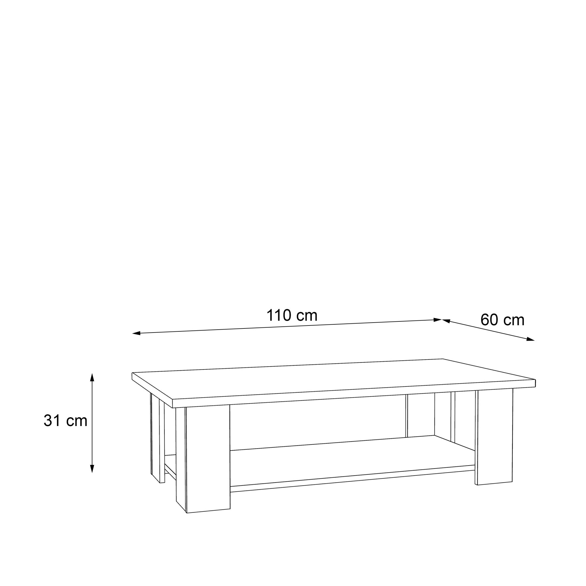Masuta cafea Forte Coffee Tables, dimensiuni 110x 60x 31, alb/ beton ...