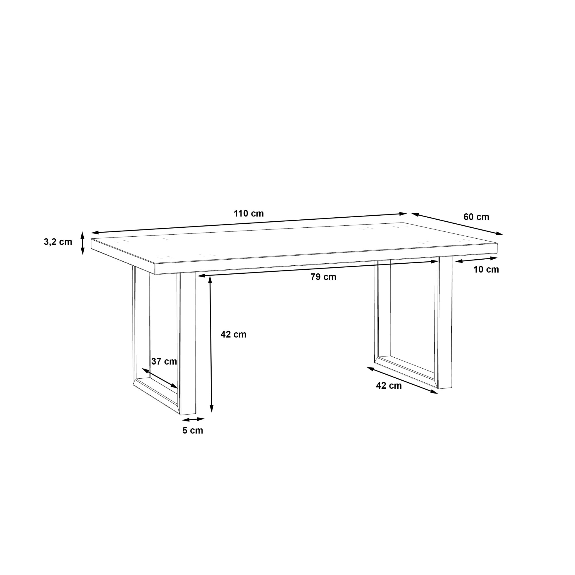 Masuta cafea Forte Sewill, dimensiuni 110x 60x 45, stejar Colonial ...