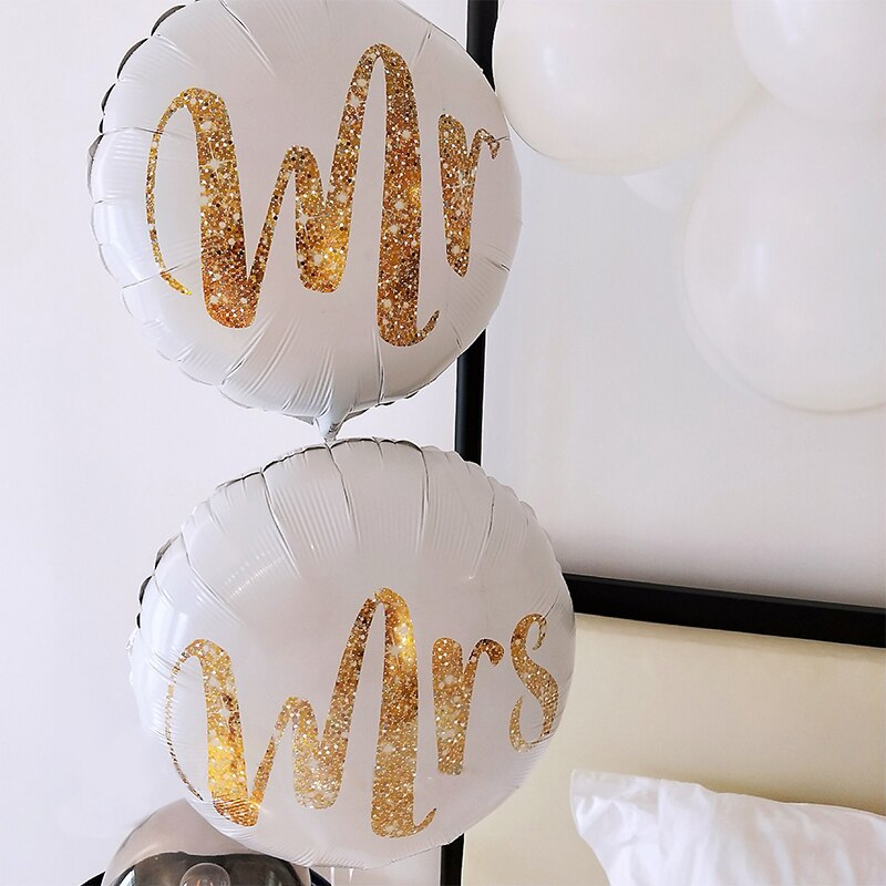 Set 5 baloane pentru nunta, Love, Mrs & Mr, 45 cm, It's Party Time ...