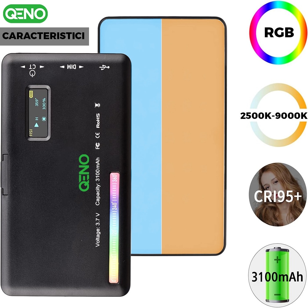 Lampa Video - Foto RGB LED W140 QENO® REVOLIGHTS, Lumina Continua 2500 ...