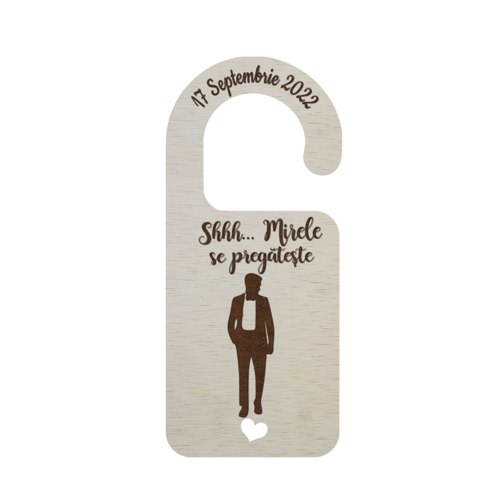 Set Placute Usa Miri - Nunta, Lemn Natur, 15x7cm - eMAG.ro