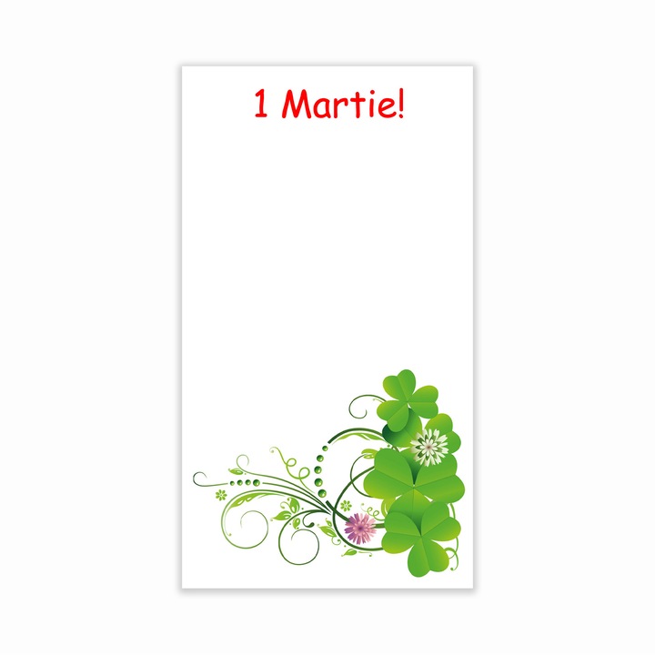 Set 200 Cartonase cu tematica Martisor, model 64, multicolor, 9x5 cm ...