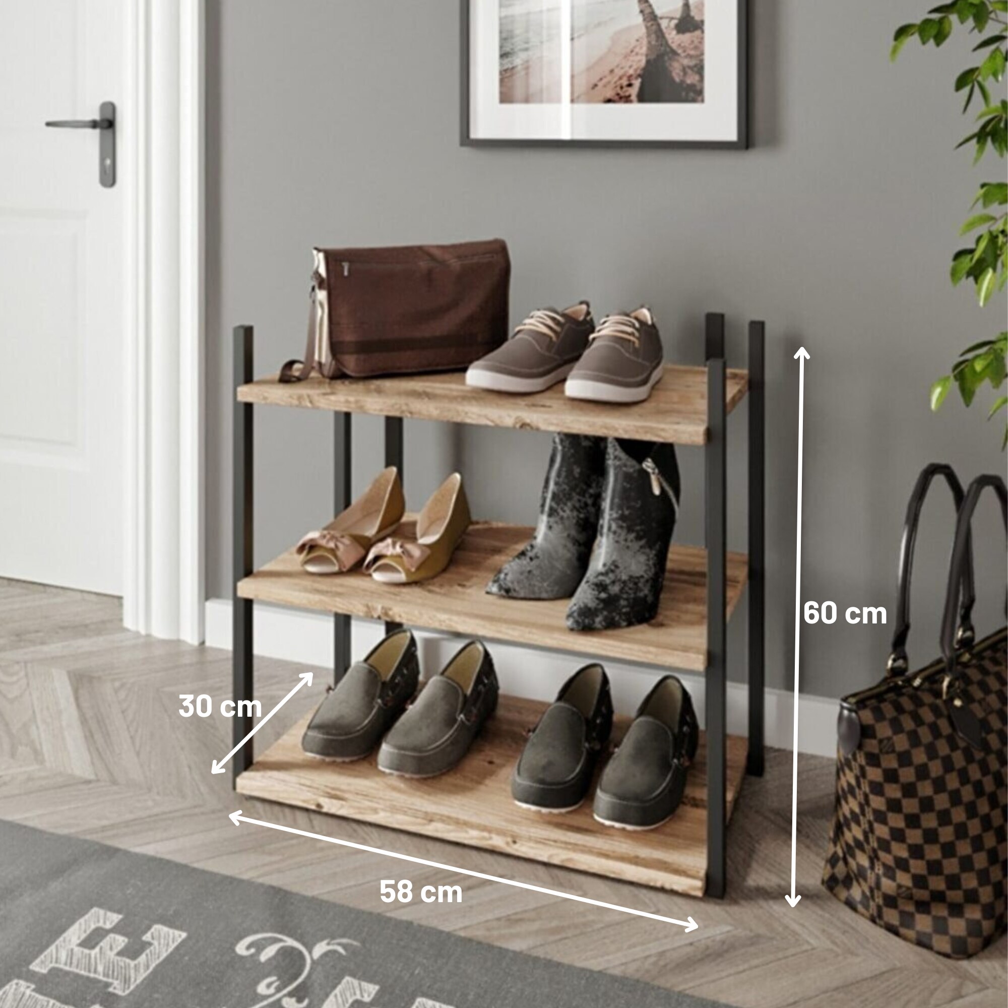 Pantofar, Vezuhome, Dulap de incaltaminte, Roma, 60x30x58 cm, Culoarea ...