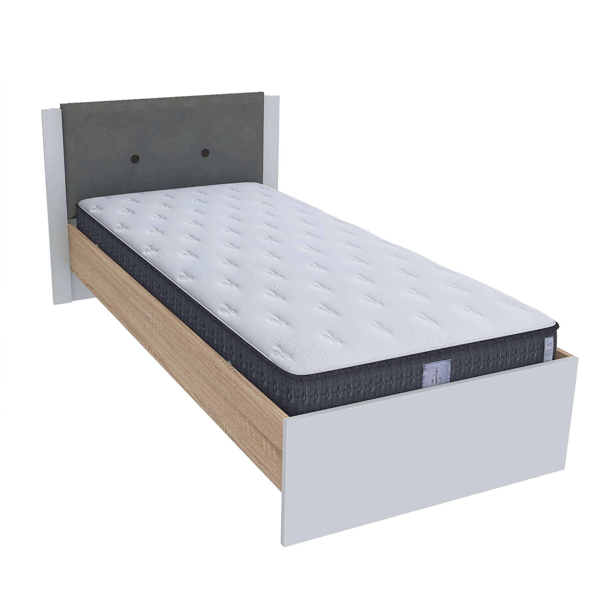 Pat single JUMBO 90x200, Carcasa PAL Sonoma, Fete PAL Gri Piatra ...