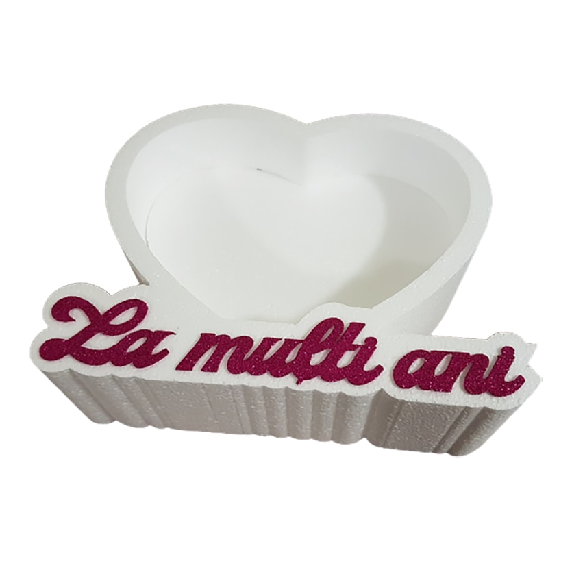 Cutie polistiren pentru aranjament trandafiri de sapun, La multi ani ...