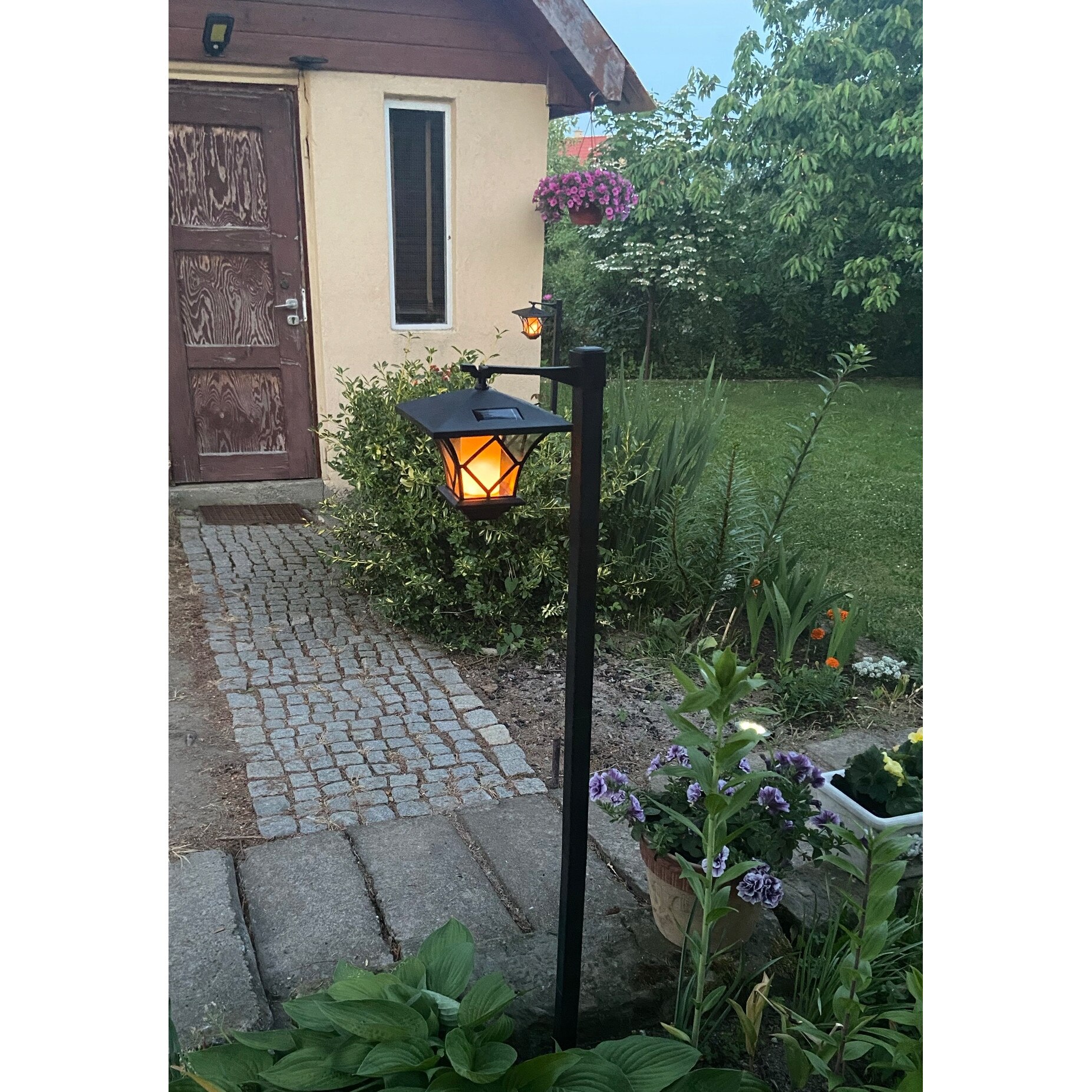 Lampa solara tip felinar 2 in 1, UBX®, impermeabil IP44, lumina tip ...