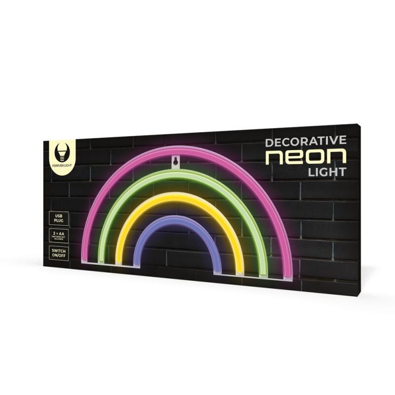 Neon decorativ LED Forever Light FLNE14, model Rainbow, Baterii si USB ...