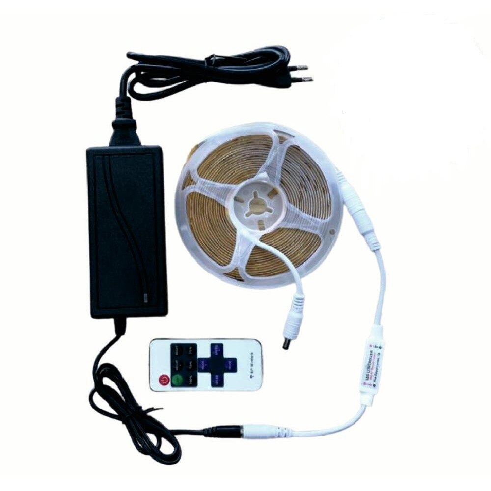 Banda LED COB, cu telecomanda, 300 led/m, 10W/m, 3000K, 12V, lumina ...