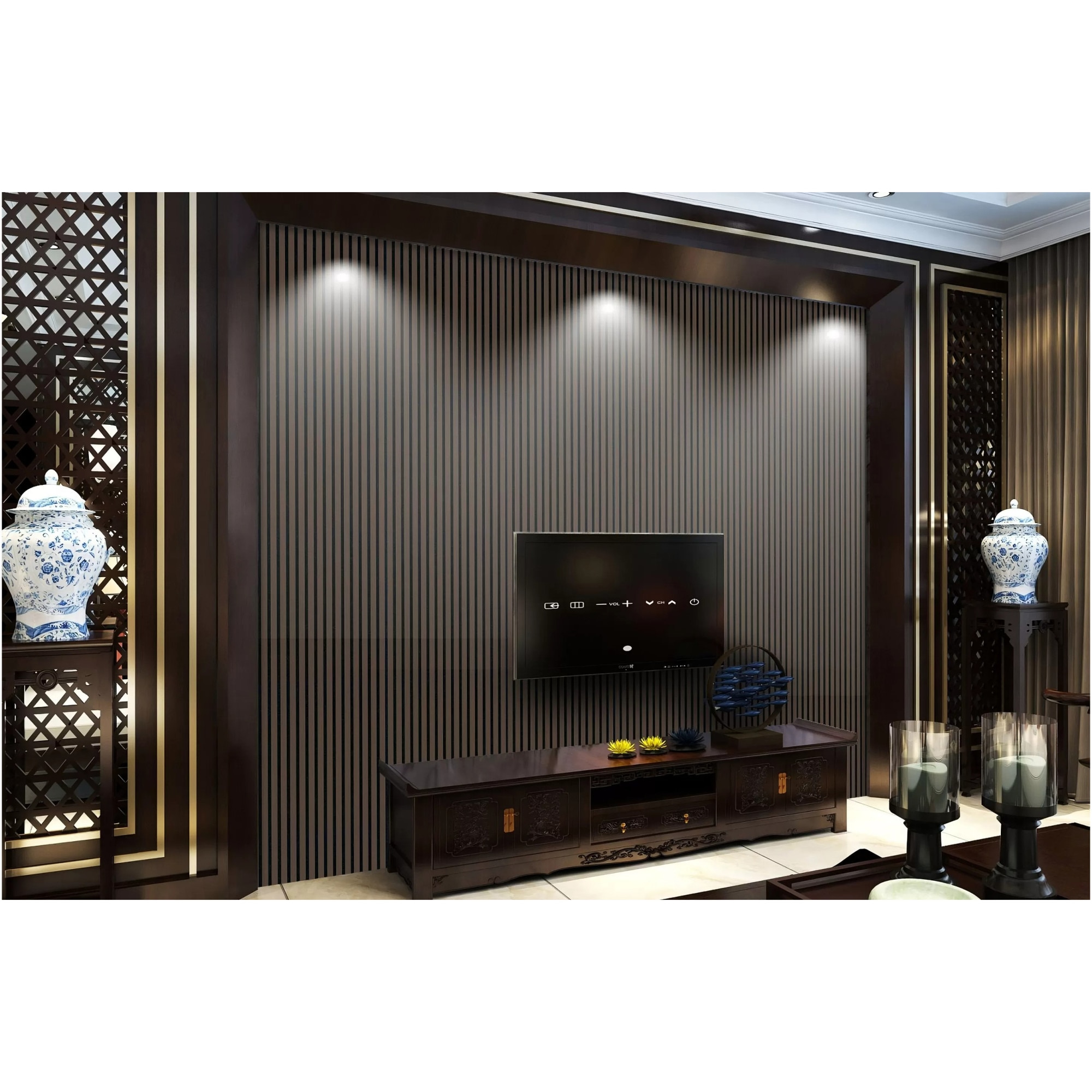 Panou riflaj acustic decorativ cu design UnicSPot 7150102, MDF, 1.44 ...