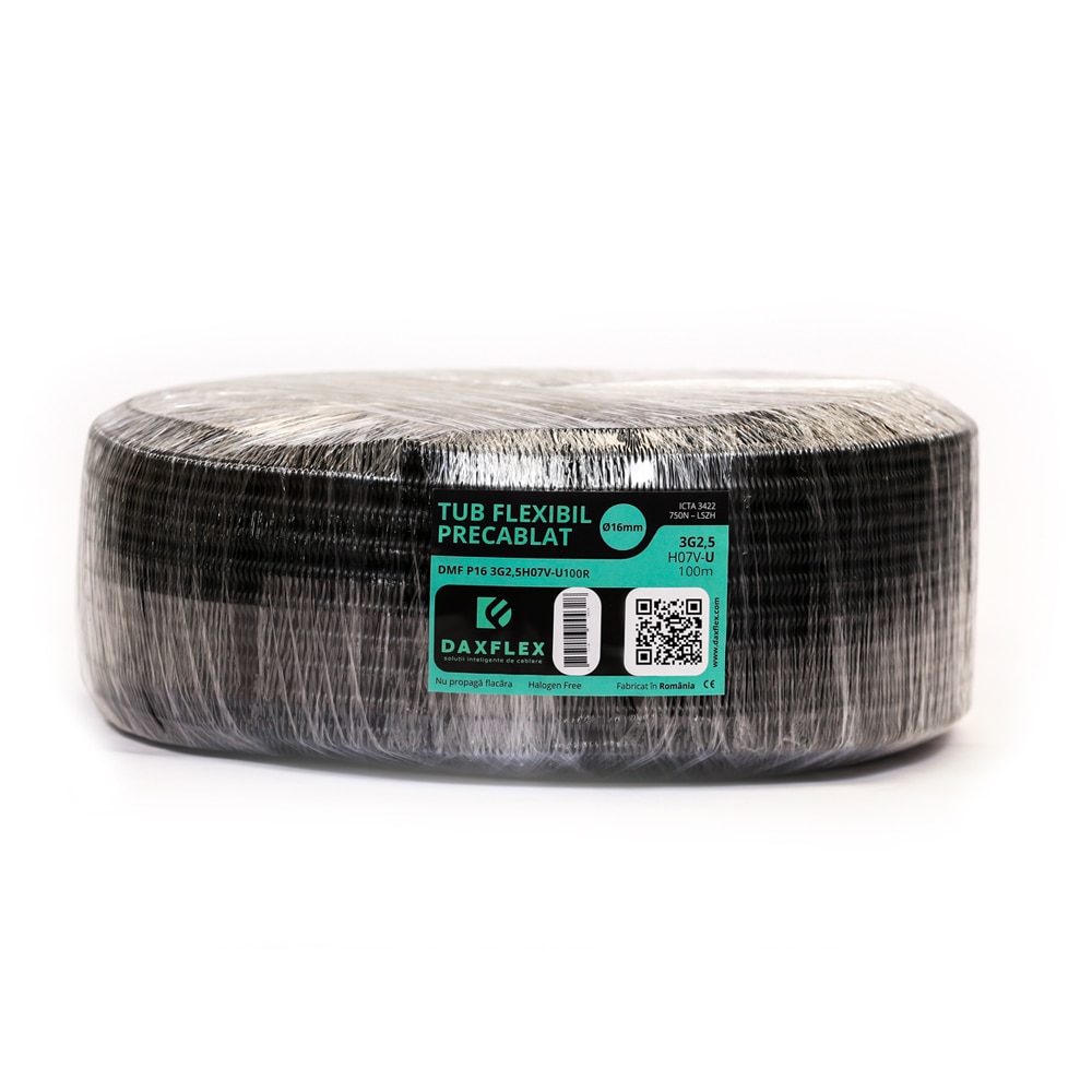 Tub flexibil copex precablat, DAXFLEX, 16mm, 3G2,5(FY) 100m - eMAG.ro