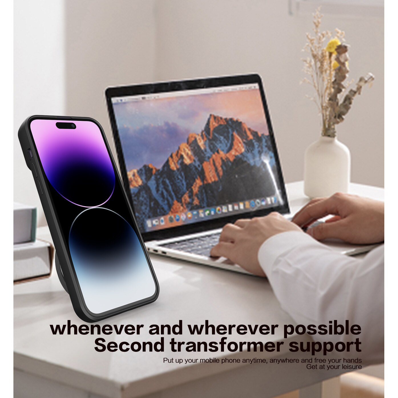 Set husa telefon/2protecii ecran, XYXBEBAO, Inel rotativ 360 grade ...