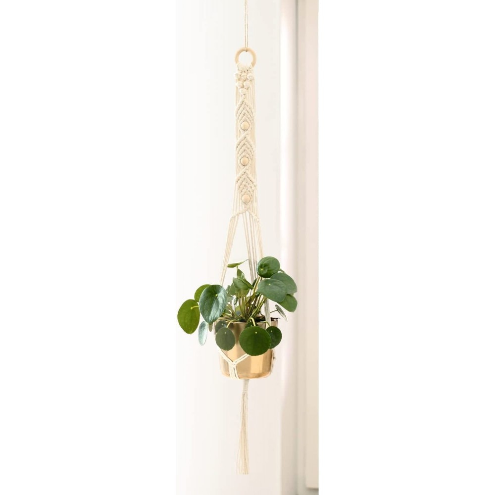 Set macrame bej si verde Urban Jungle, margele lemn, Folia - eMAG.ro