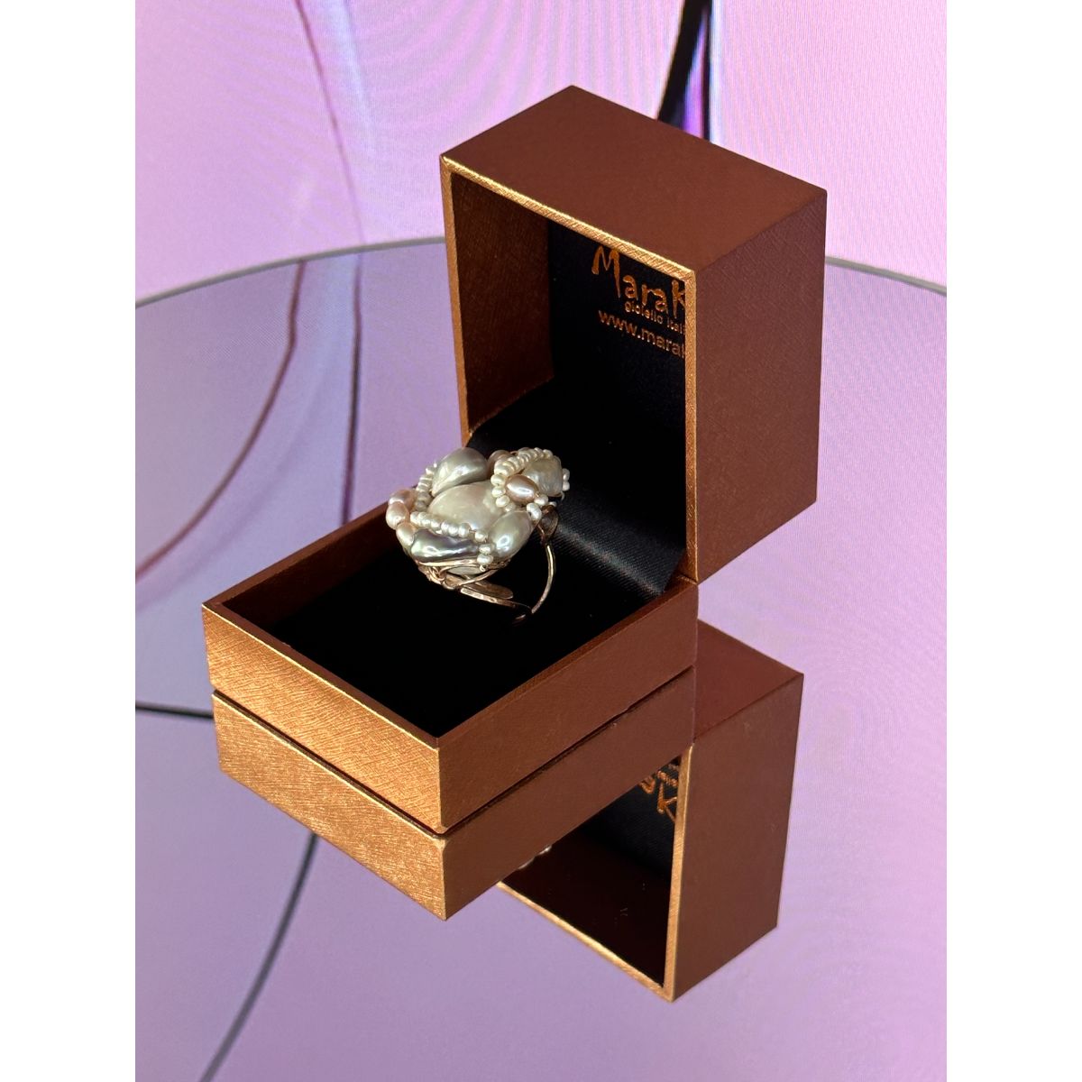 Set Trinity, colier, bratara, inel si cercei cu perle de cultura albe ...