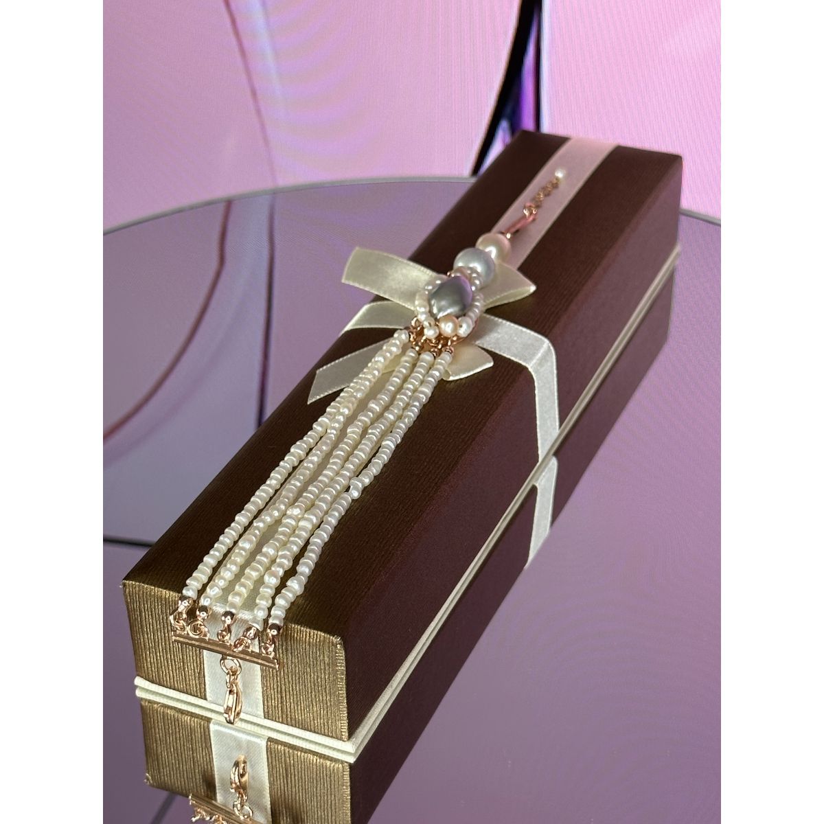 Set Trinity, colier, bratara, inel si cercei cu perle de cultura albe ...