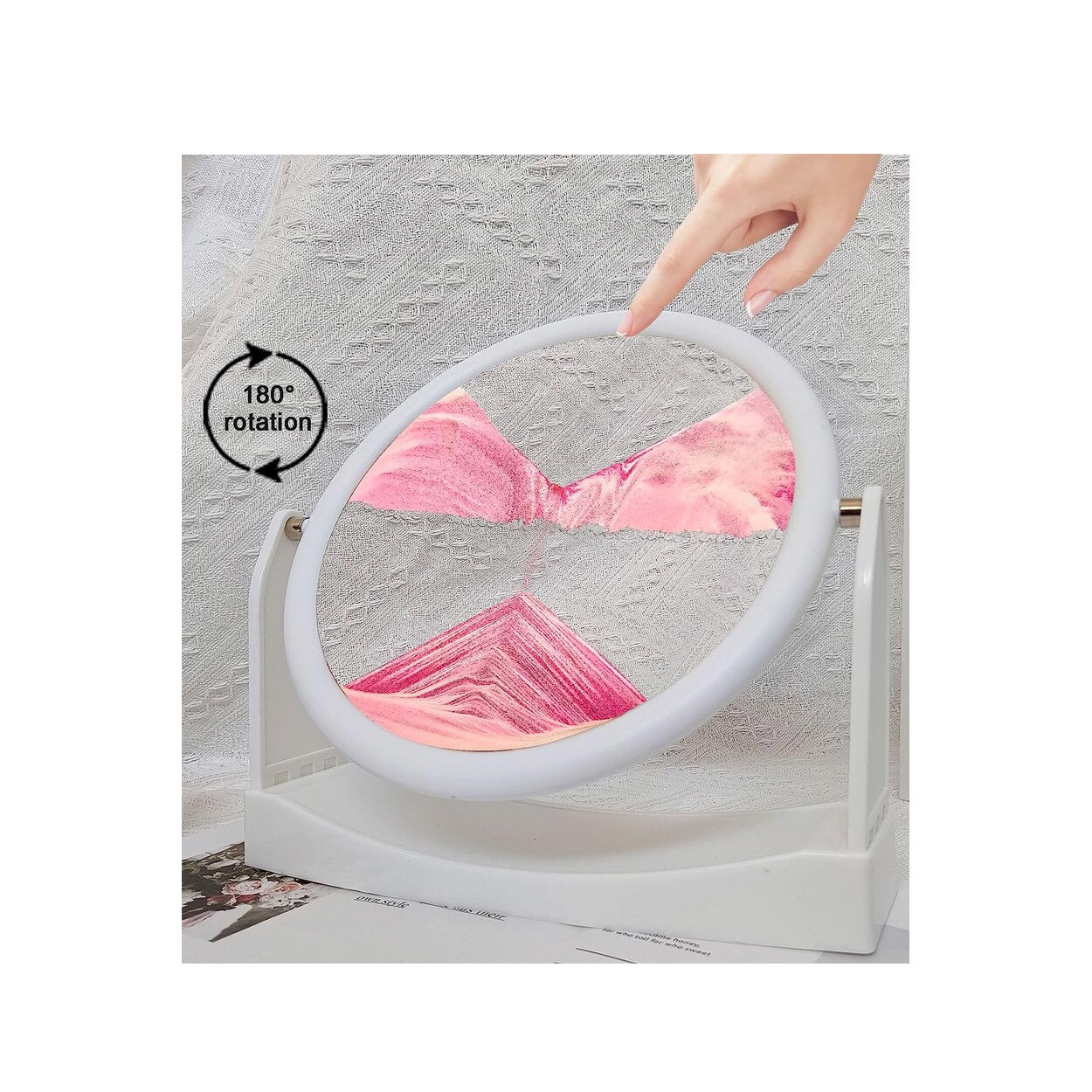 Obiect decorativ pentru birou ShowSand, tip tablou cu nisip miscator ...